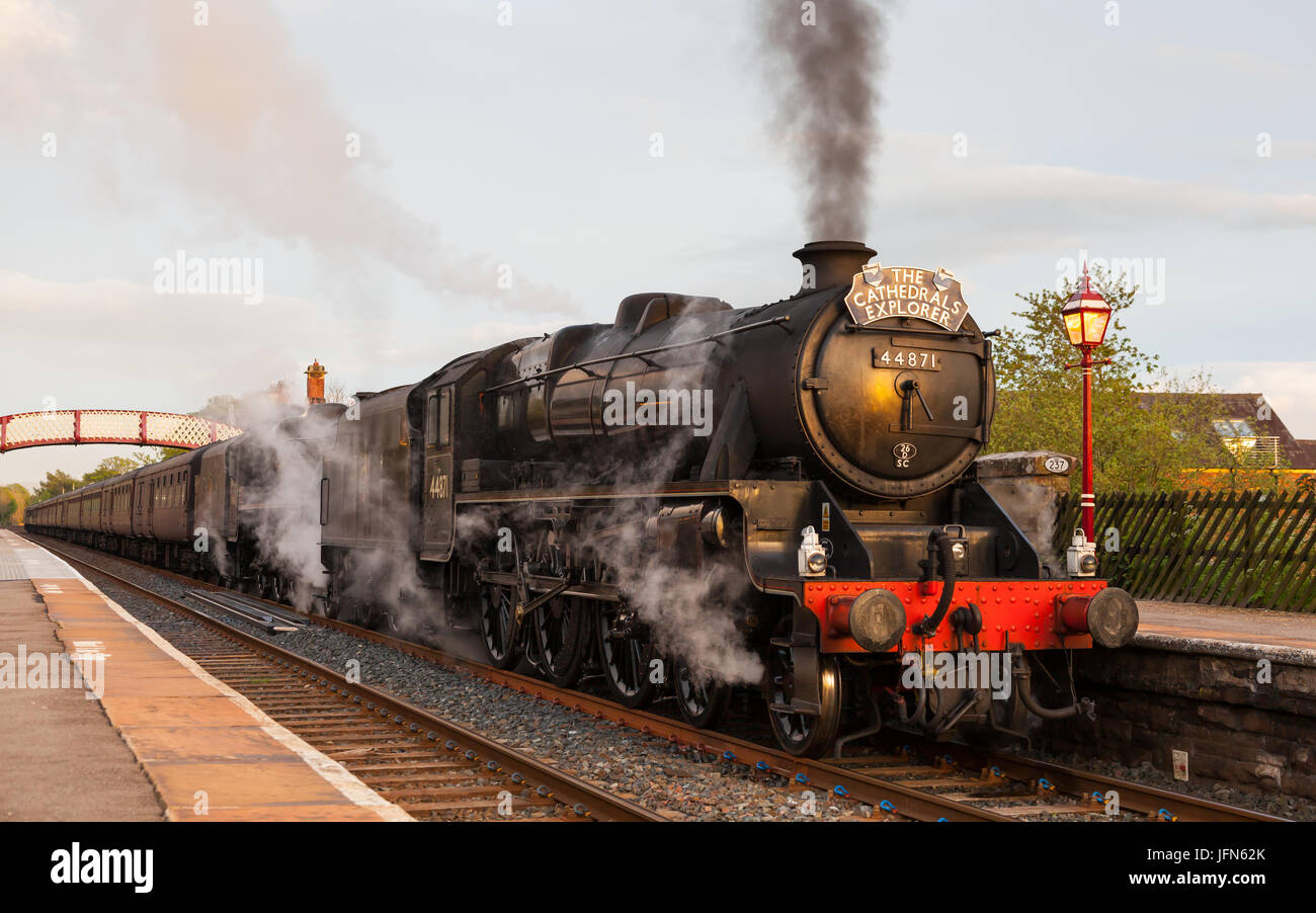 Black Five steam locomotive number 48151 at the head of The Highlands ...