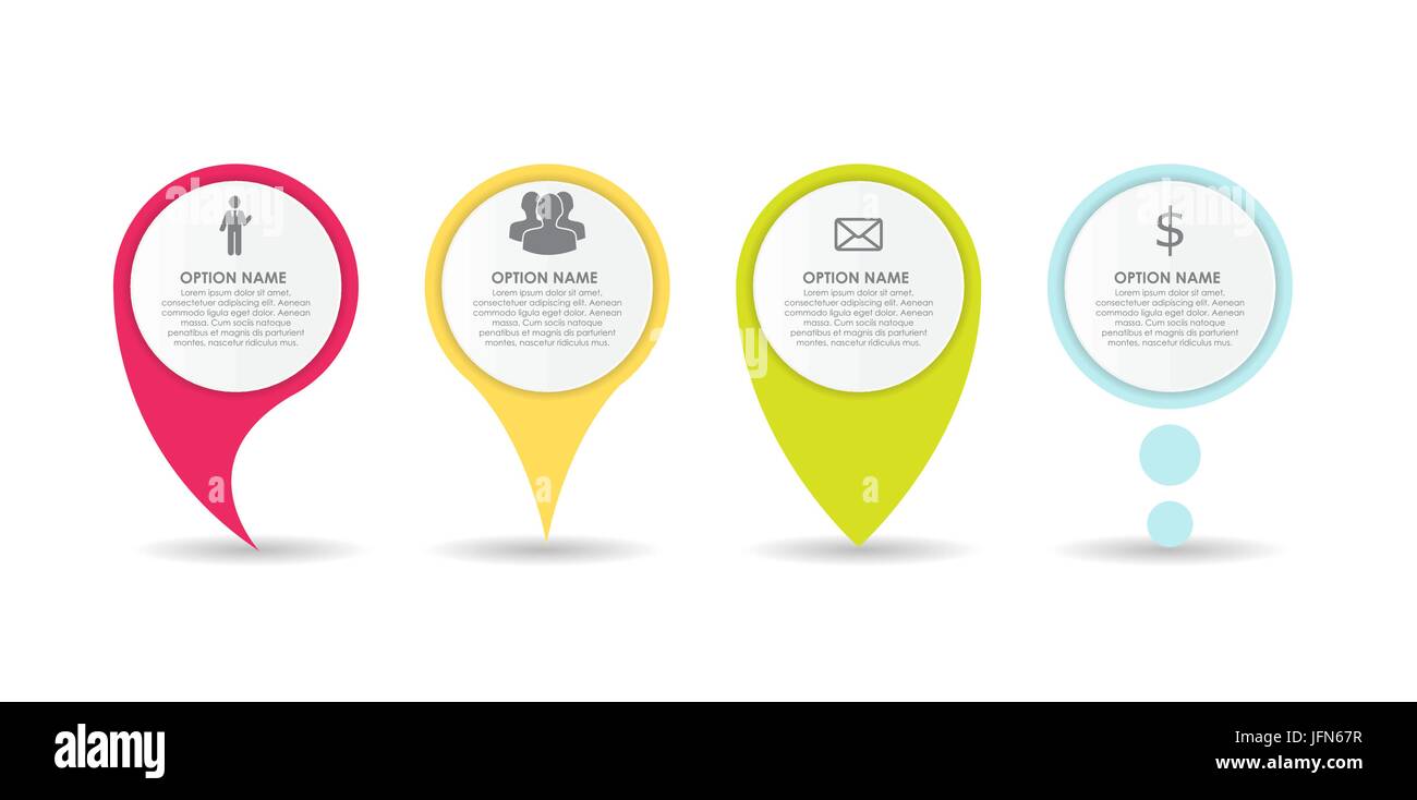 Set of Circle Pointers Infographic Business Element. Vector ...