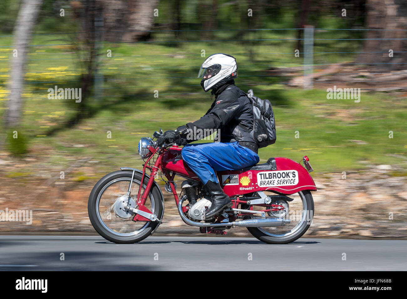Vintage Motorcycle on country roads near the town of Birdwood, South ...