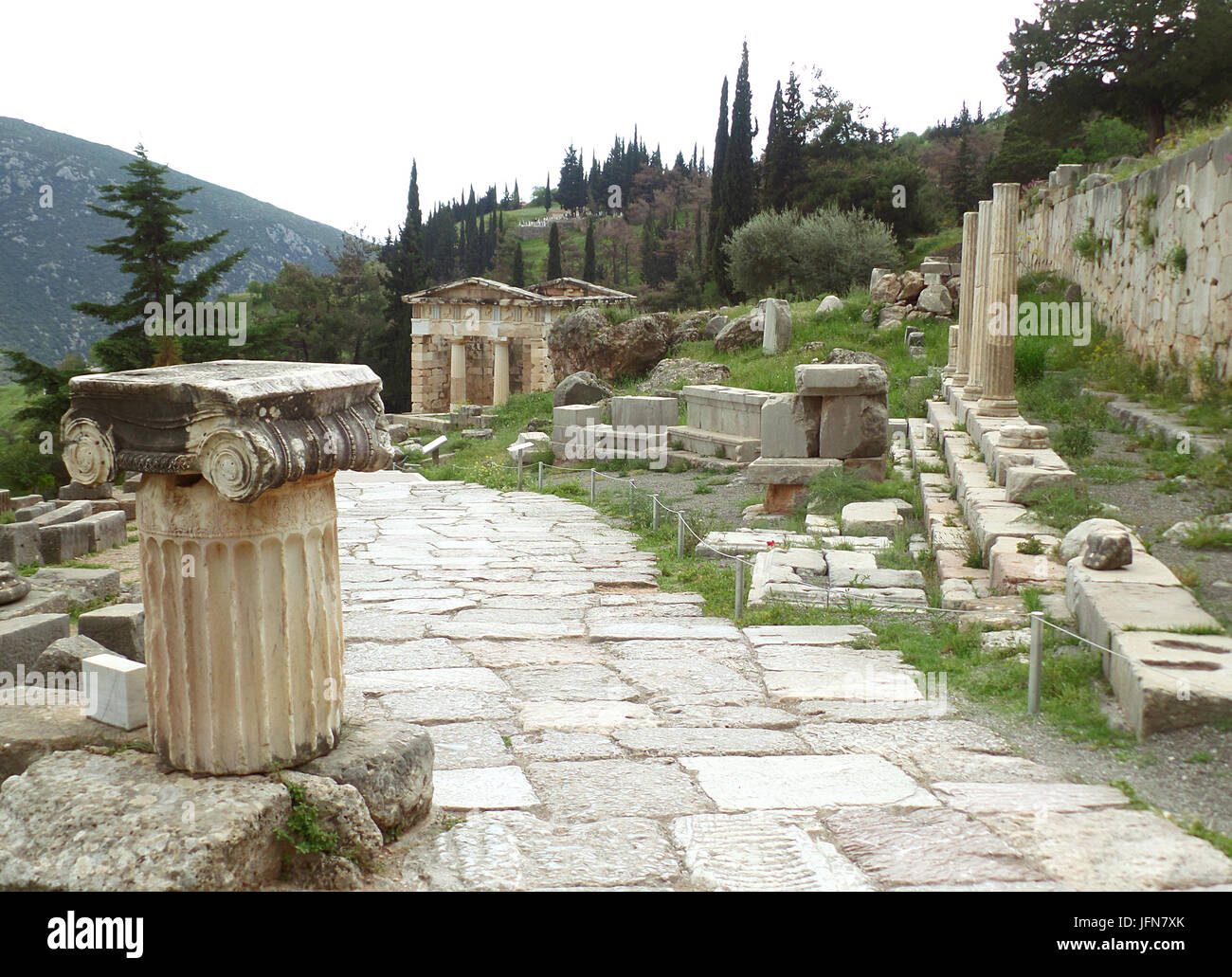 The sacred way leading to the Treasury of the Athenians in ...