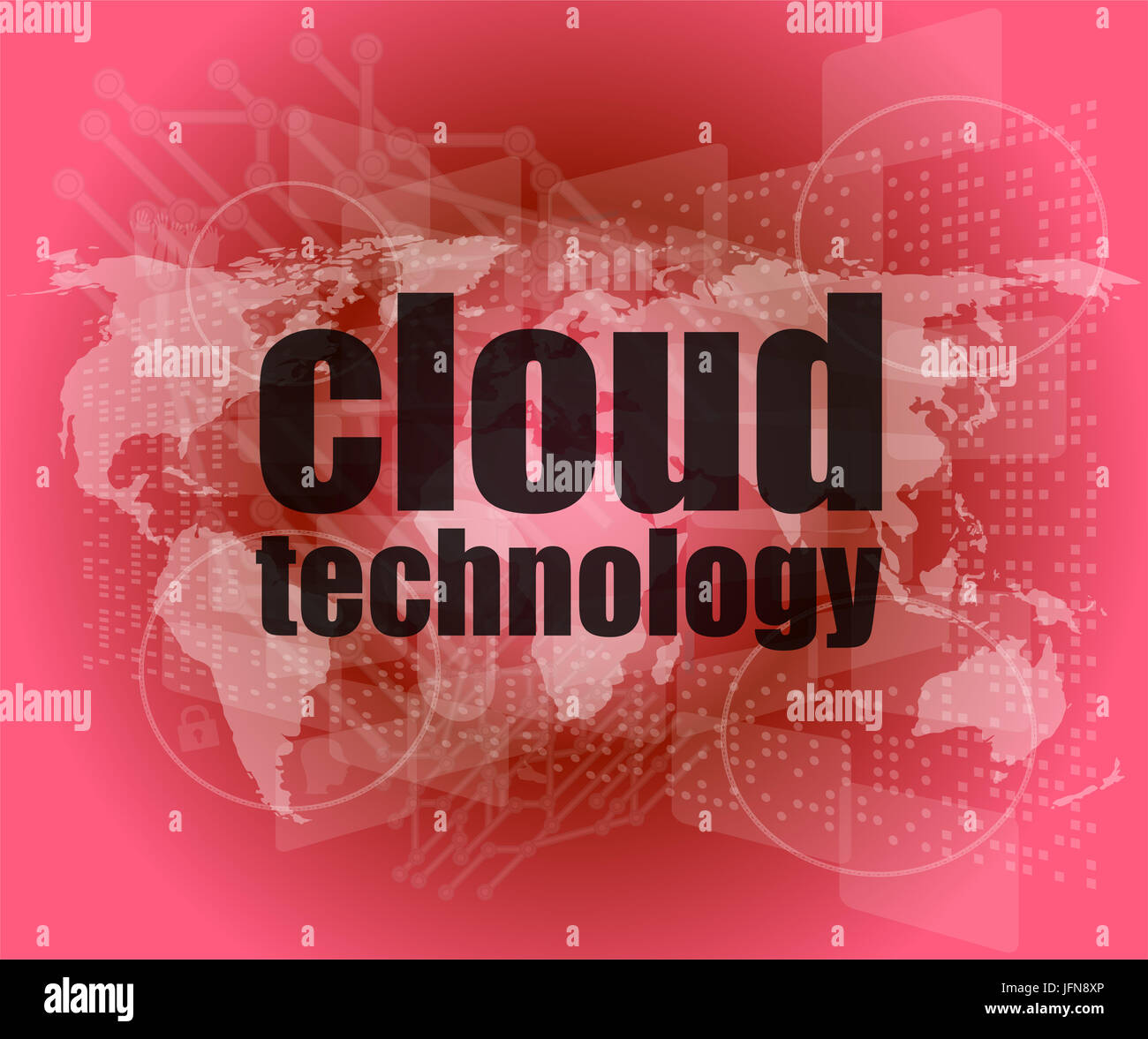 words cloud technology on digital screen, information technology ...