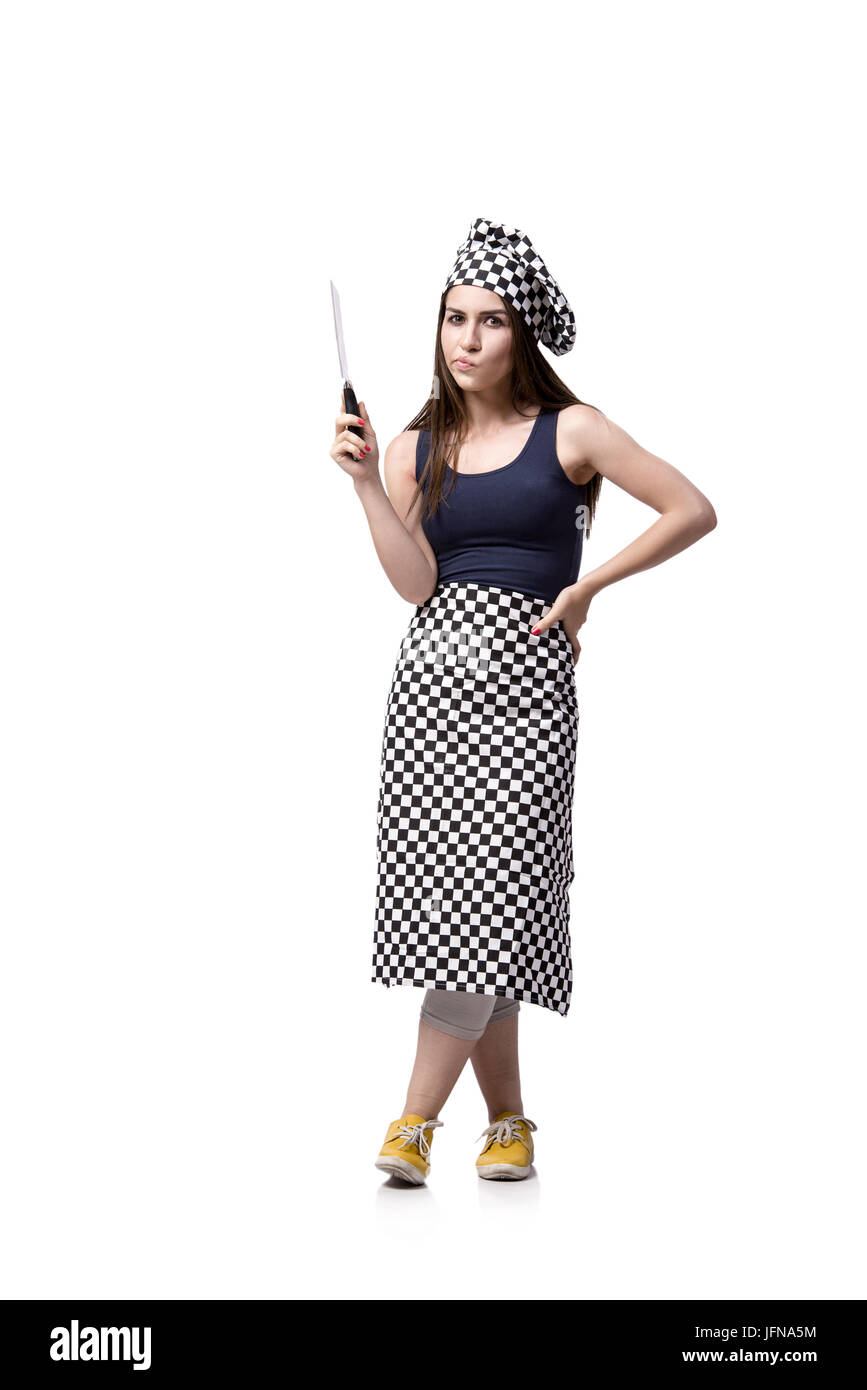 Young woman preparing cooking Cut Out Stock Images & Pictures - Alamy