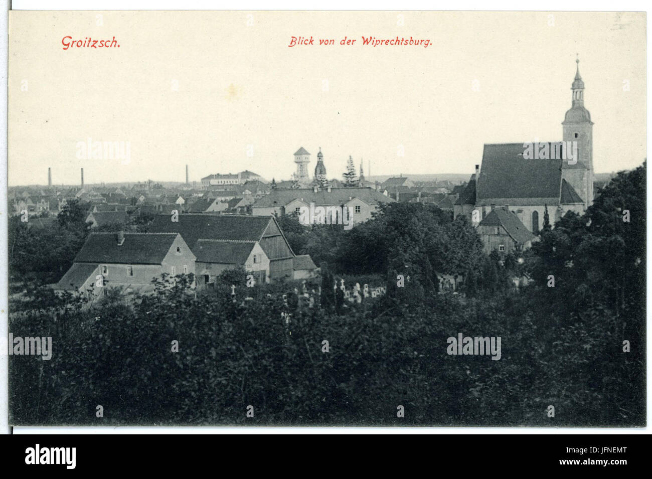 07140-Groitzsch-1906-Blick von der Wiprechtsburg auf Groitzsch-Brück ...