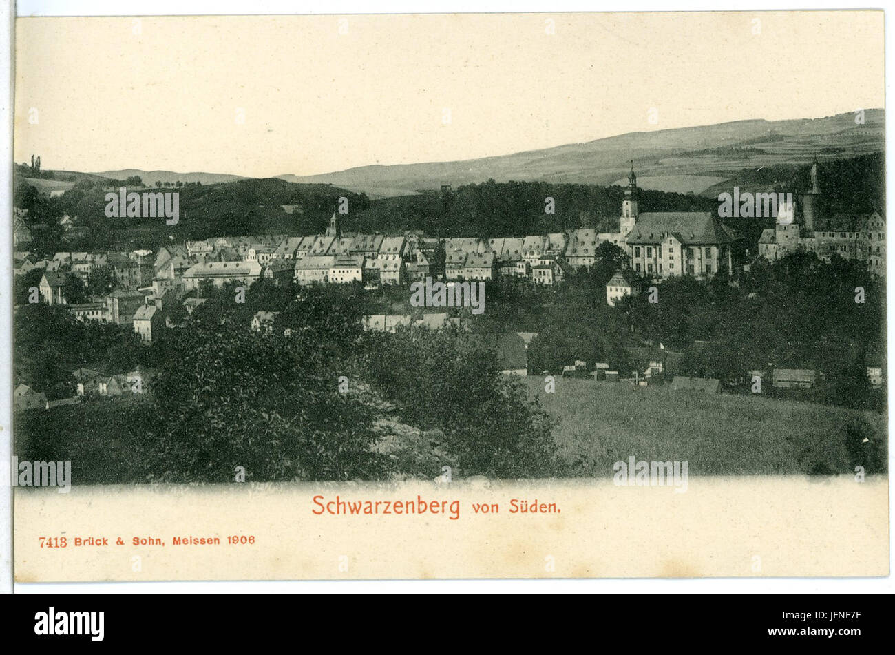 07413-Schwarzenberg-1906-Stadtansicht von Süden-Brück & Sohn ...