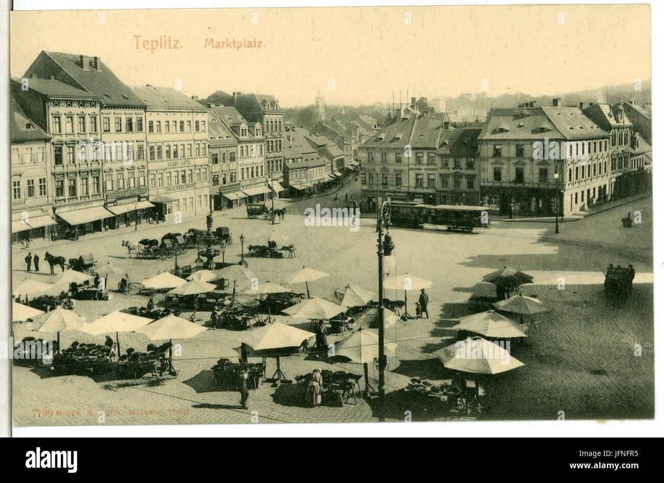 07799-Teplitz-1906-Marktplatz-Brück & Sohn Kunstverlag Stock Photo - Alamy
