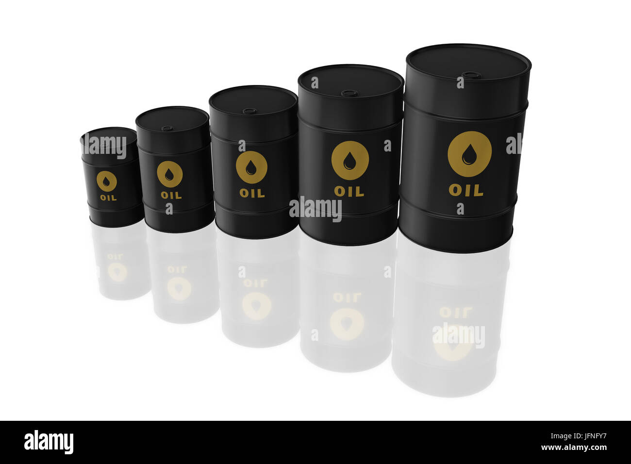 Oil barrels isolated on white - 3d rendering Stock Photo - Alamy