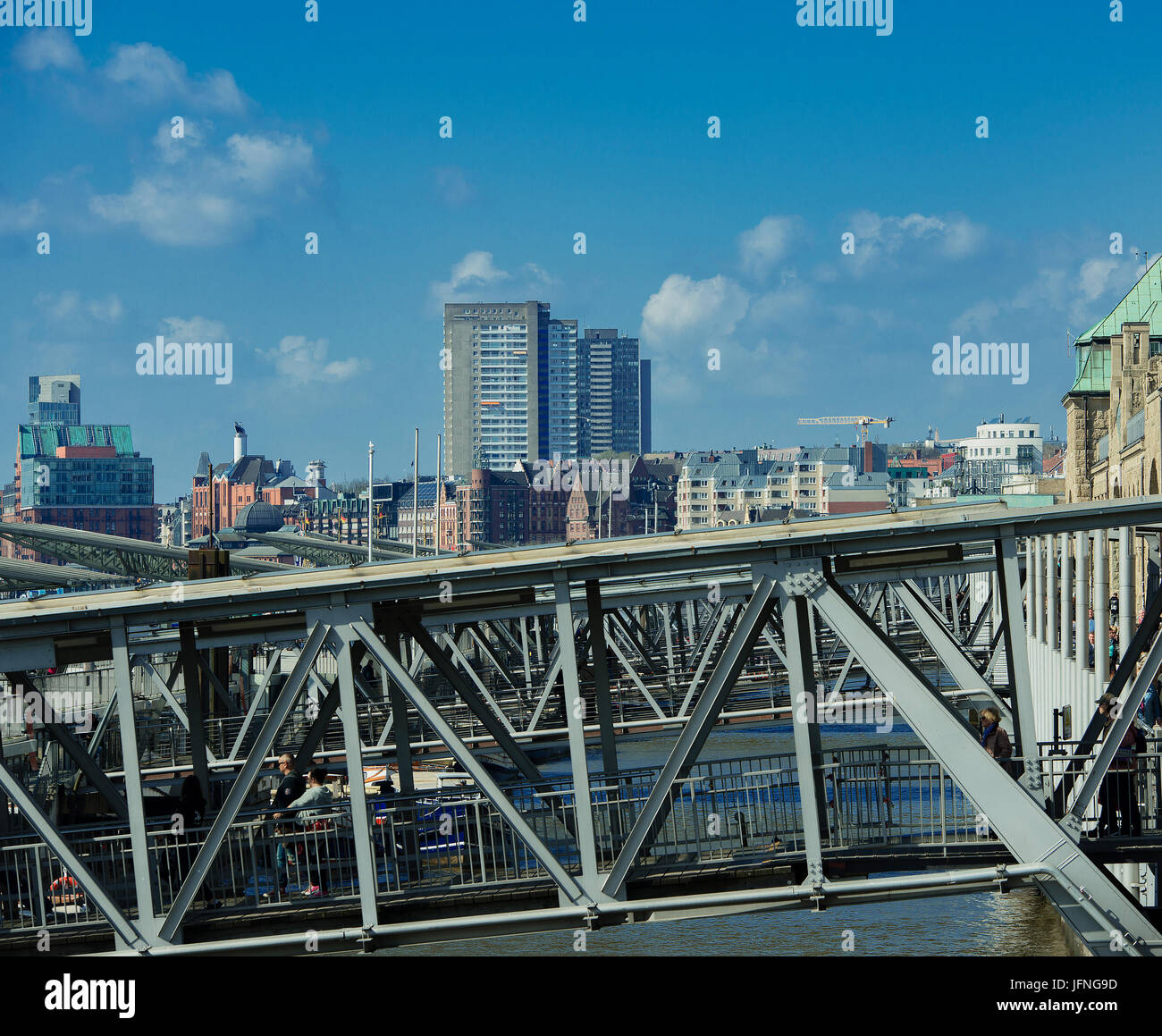 Saint Pauli Landing bridges in Hamburg on the Elbe Stock Photo - Alamy