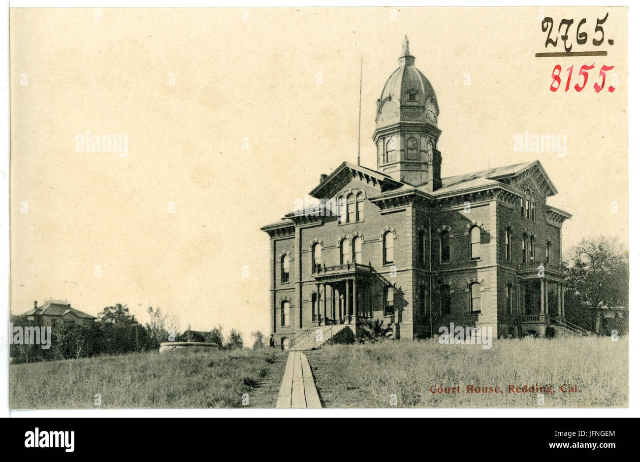 This postcard from 1906 depicts the courthouse in Redding, California ...