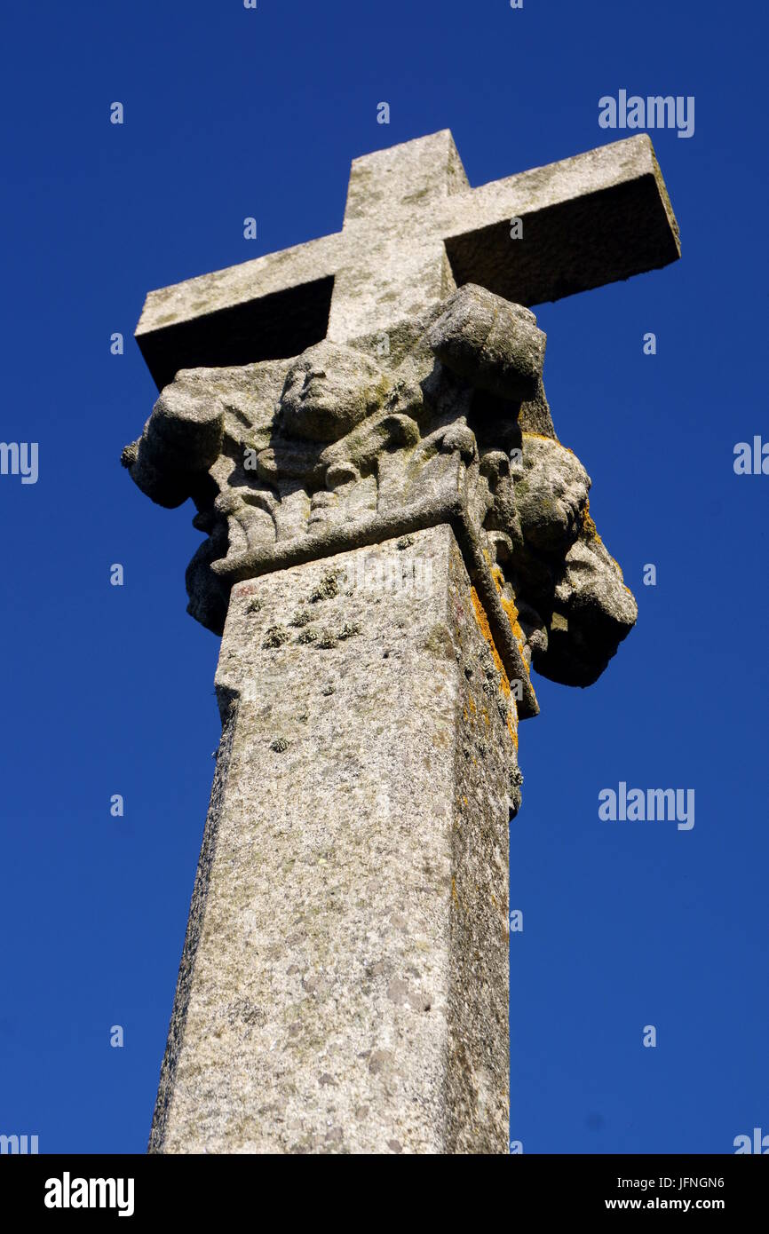 Historic Cross of stone,Spain Stock Photo - Alamy