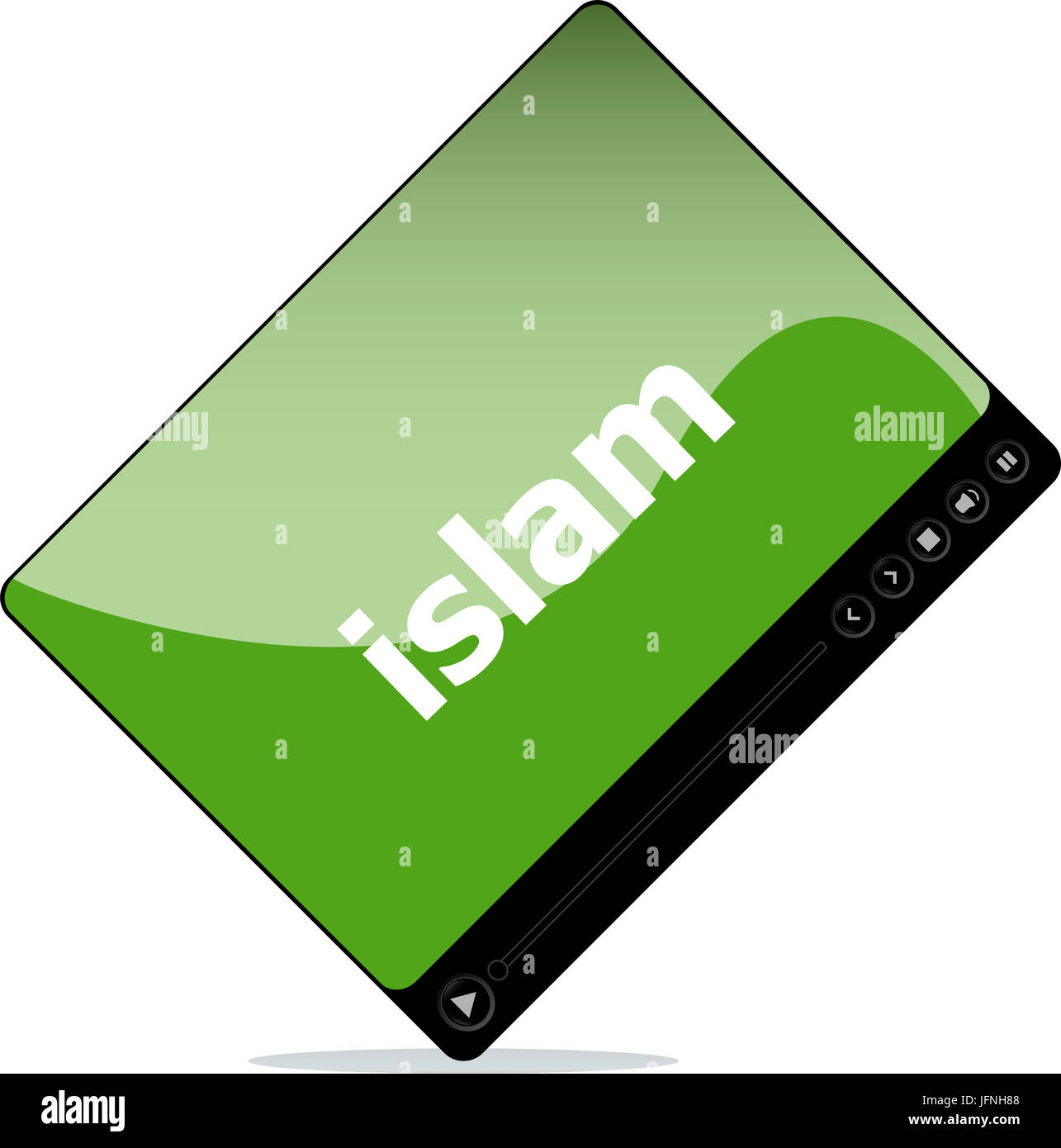 Video player for web, islam word on it Stock Photo - Alamy