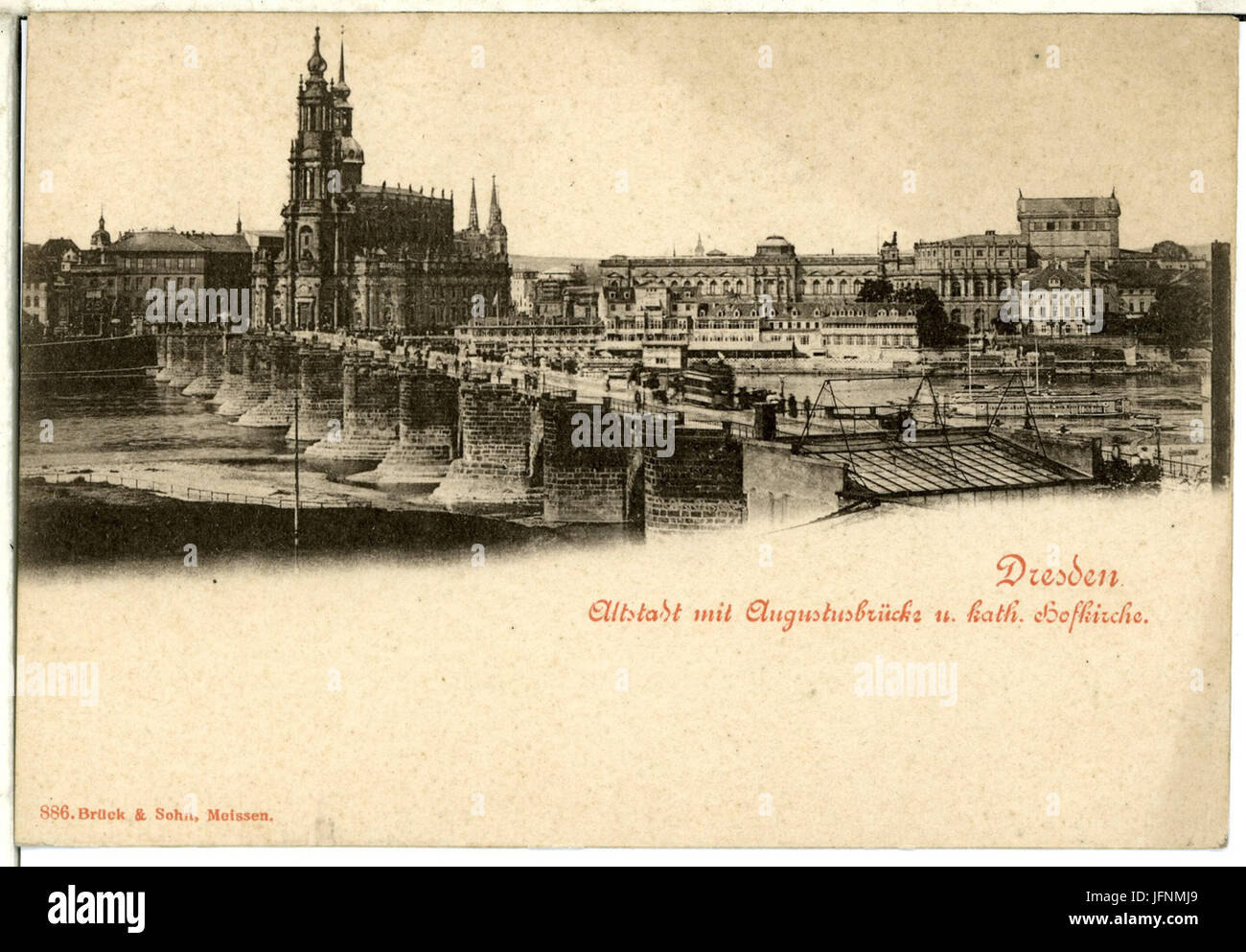 00886-Dresden-1898-Altstadt mit Augustusbrücke und katholischer ...