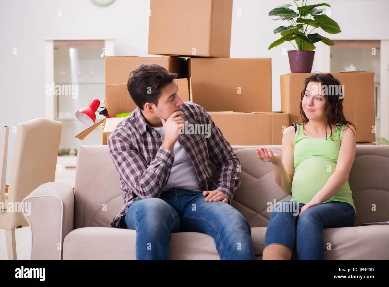 Young couple of man and pregnant wife expecting baby Stock Photo - Alamy