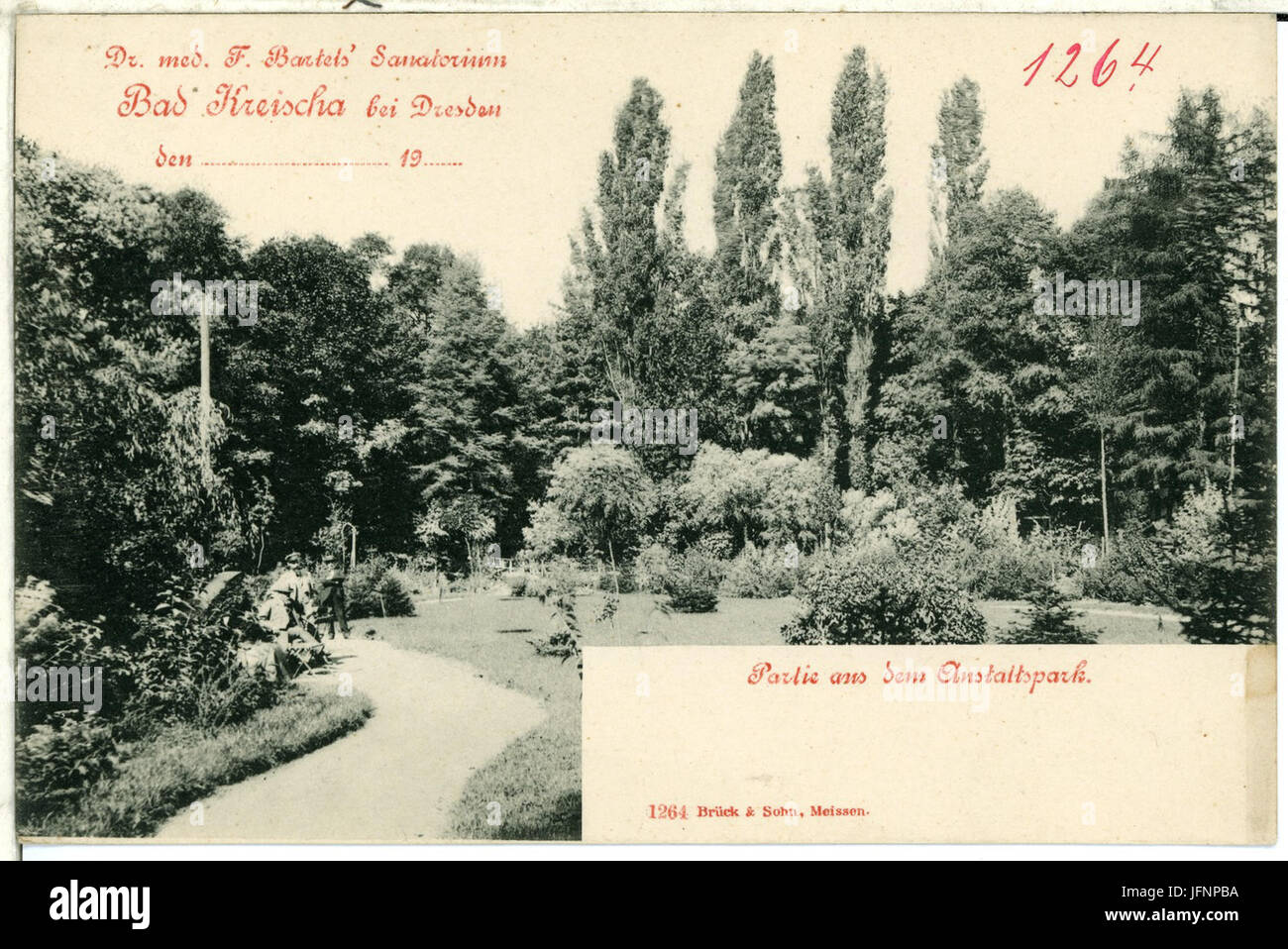 01264-Kreischa-1899-Anstaltspark-Brück & Sohn Kunstverlag Stock Photo ...