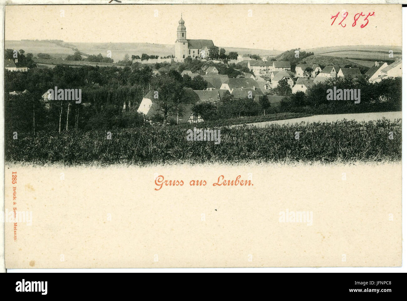 01285-Leuben-1899-Gesamtansicht-Brück & Sohn Kunstverlag Stock Photo ...