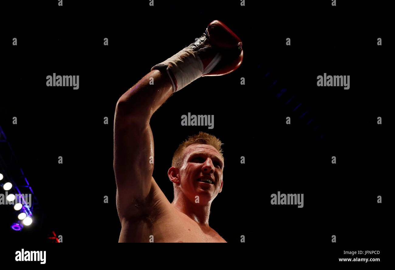 Ted cheeseman celebrates beating matthew ryan o2 arena hi-res stock ...