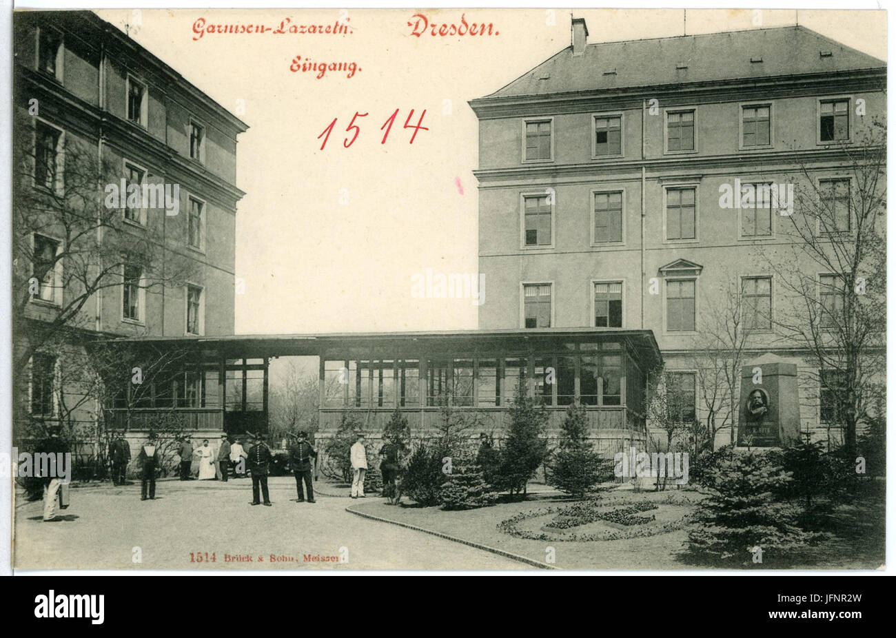 01514-Dresden-1900-Garnison-Lazarett, Eingang-Brück & Sohn Kunstverlag ...
