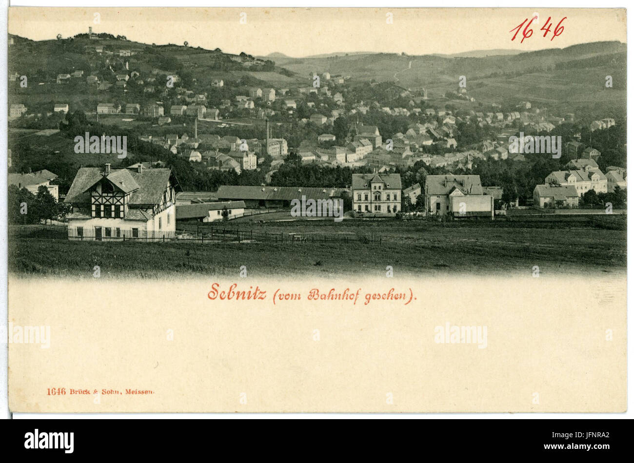 01646-Sebnitz-1901-vom Bahnhof gesehen-Brück & Sohn Kunstverlag Stock ...