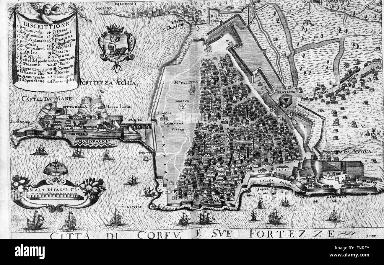 Old Map Of Corfu Black and White Stock Photos & Images - Alamy