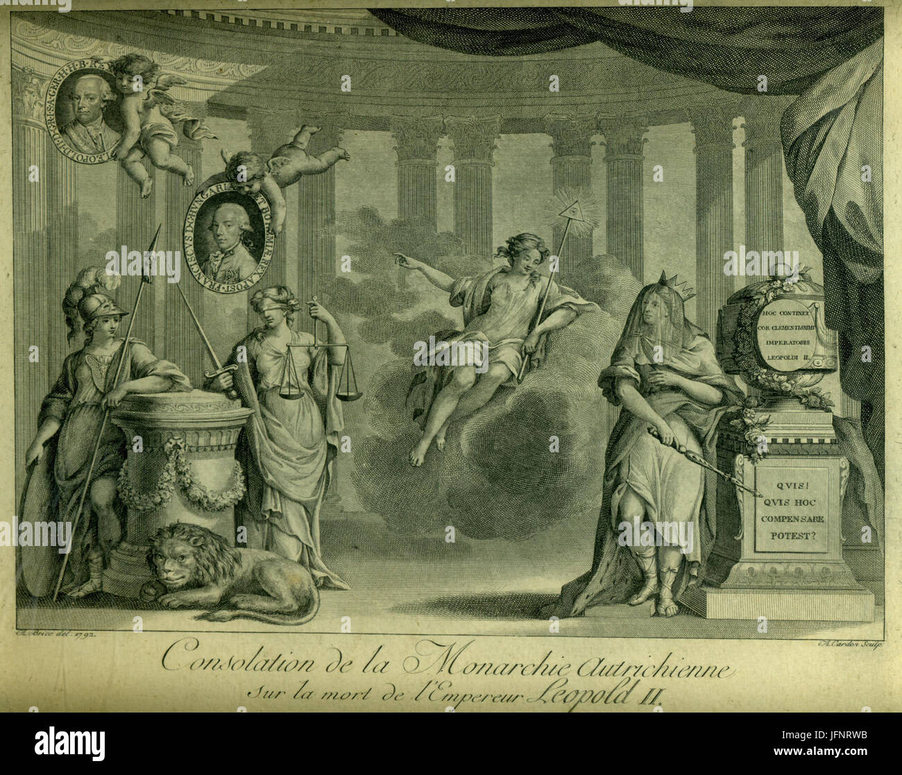 1792, dessin d'Antoine Brice gravé par Cardon, Consolation de la ...
