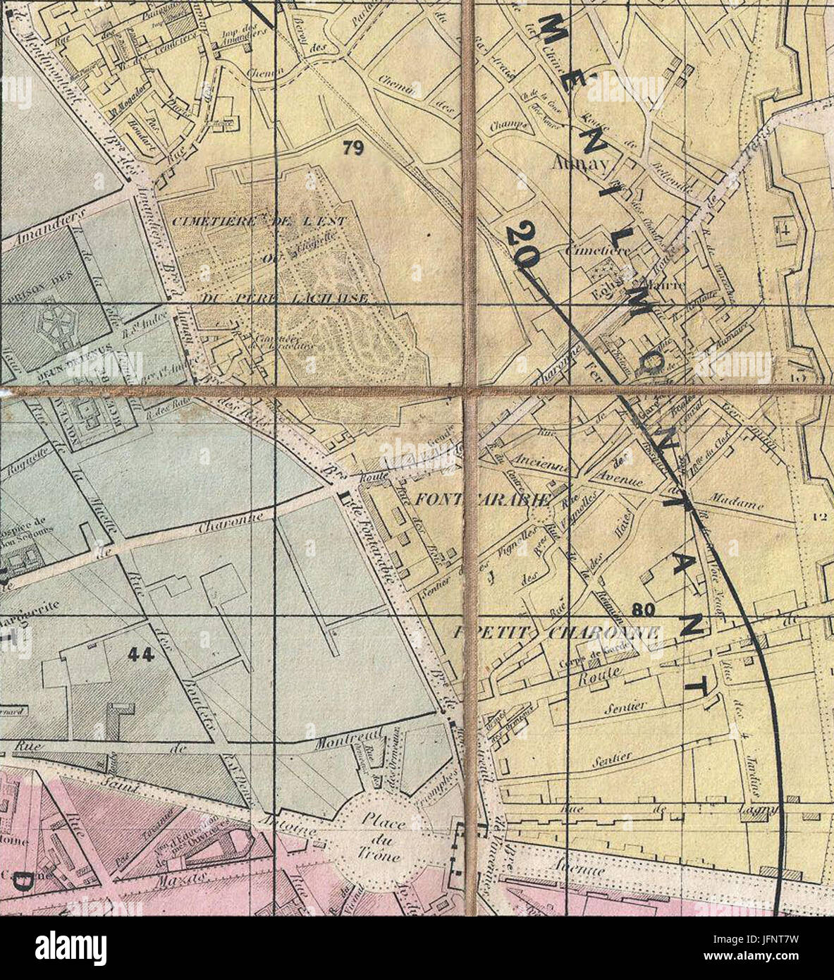 Map of paris 1860 hi-res stock photography and images - Alamy