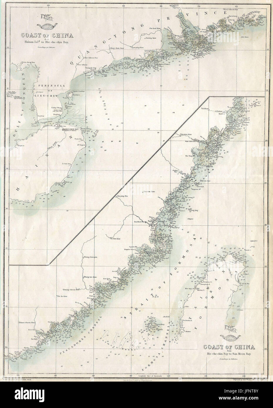 1863 2assell's Dispatch Atlas Map of Taiwan - Formosa 5E the Hainan ...