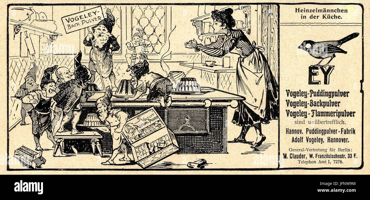 1901 circa Werbung Hannoversche Puddingpulver-Fabrik Adolf Vogeley ...