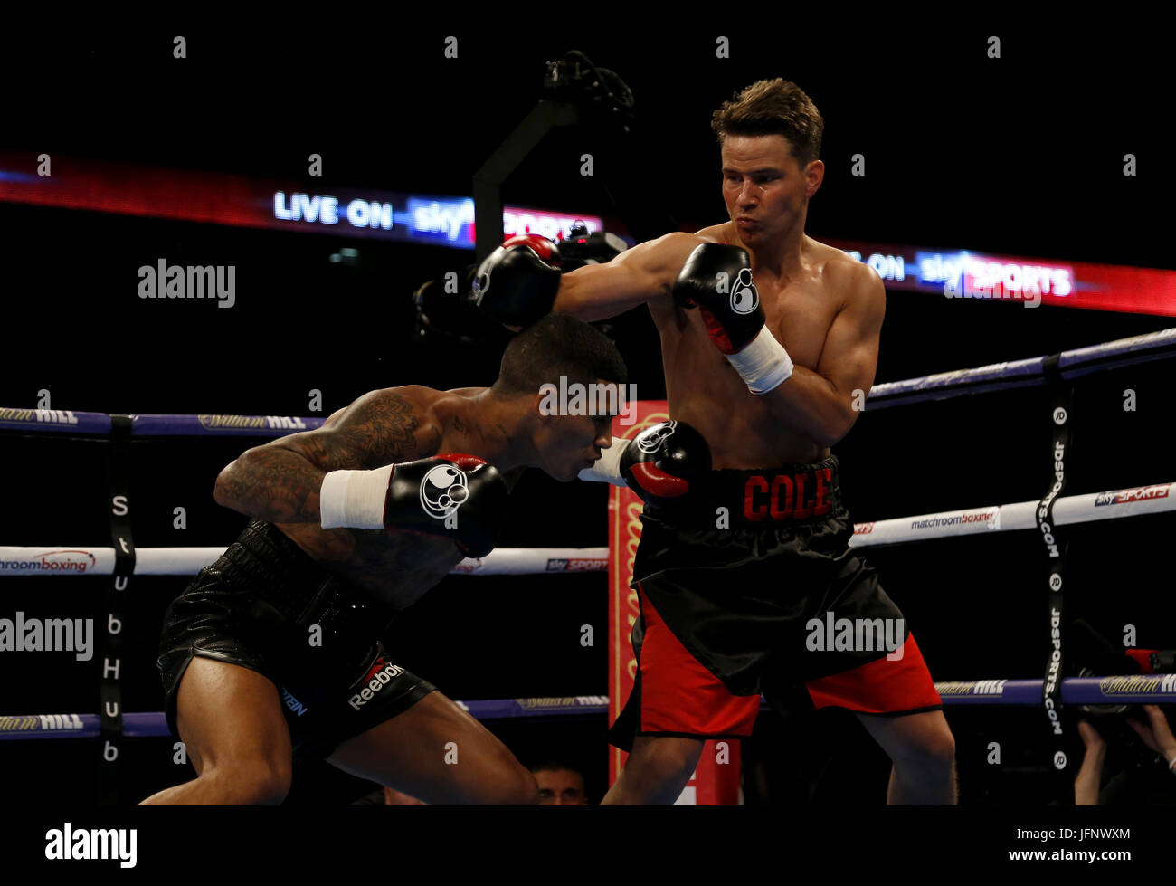 Mike Cole (right) against Conor Benn in the Welterweight contest at the ...