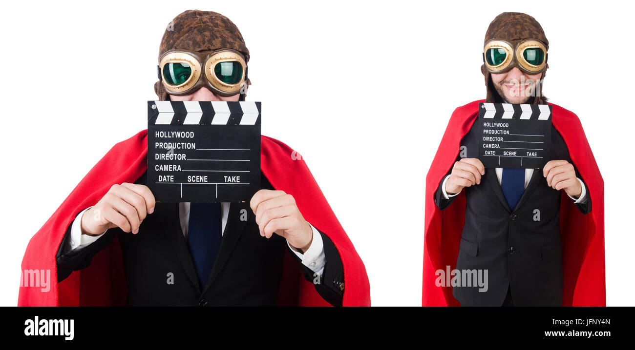 Man wearing red clothing in funny concept Stock Photo - Alamy