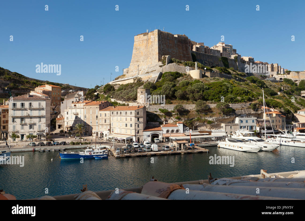 The citadel and harbor Bonifacio. Corsica, France Stock Photo - Alamy