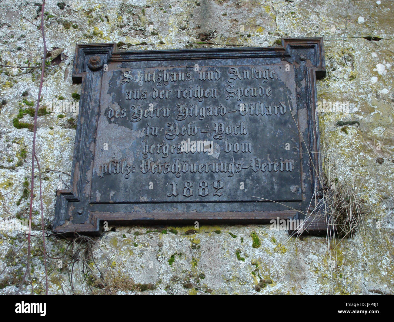 2012 Pfälzerwald 088 Kalmit Tafel 1882 Stock Photo - Alamy