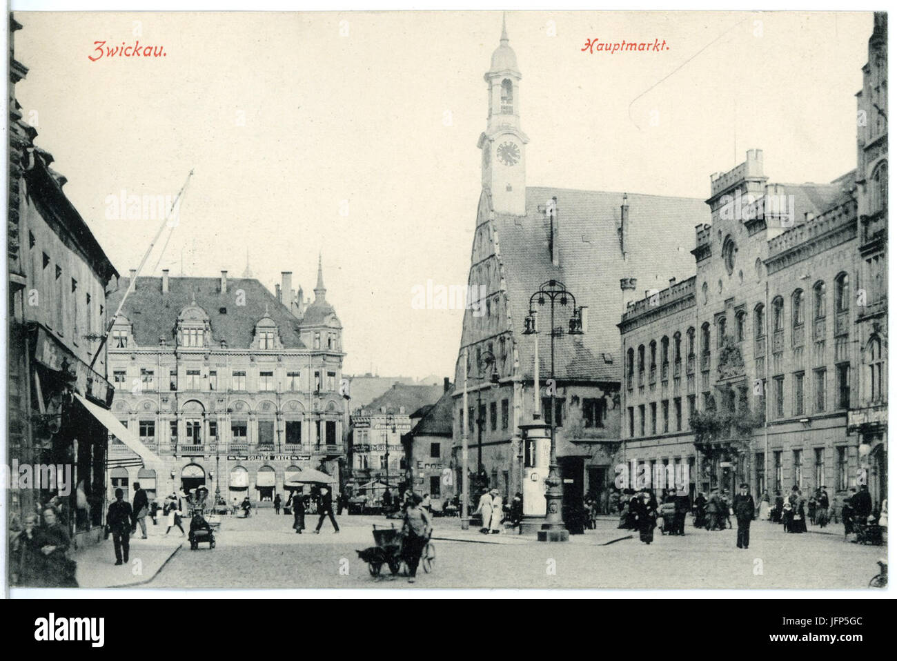 19889-Zwickau-1915-Hauptmarkt-Brück & Sohn Kunstverlag Stock Photo - Alamy