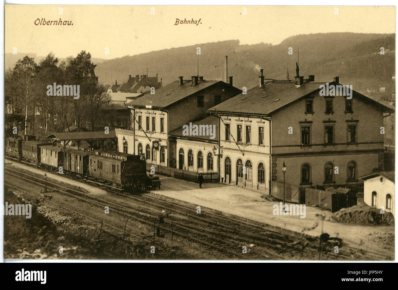 19923-Olbernhau-1915-Bahnhof-Brück & Sohn Kunstverlag Stock Photo - Alamy