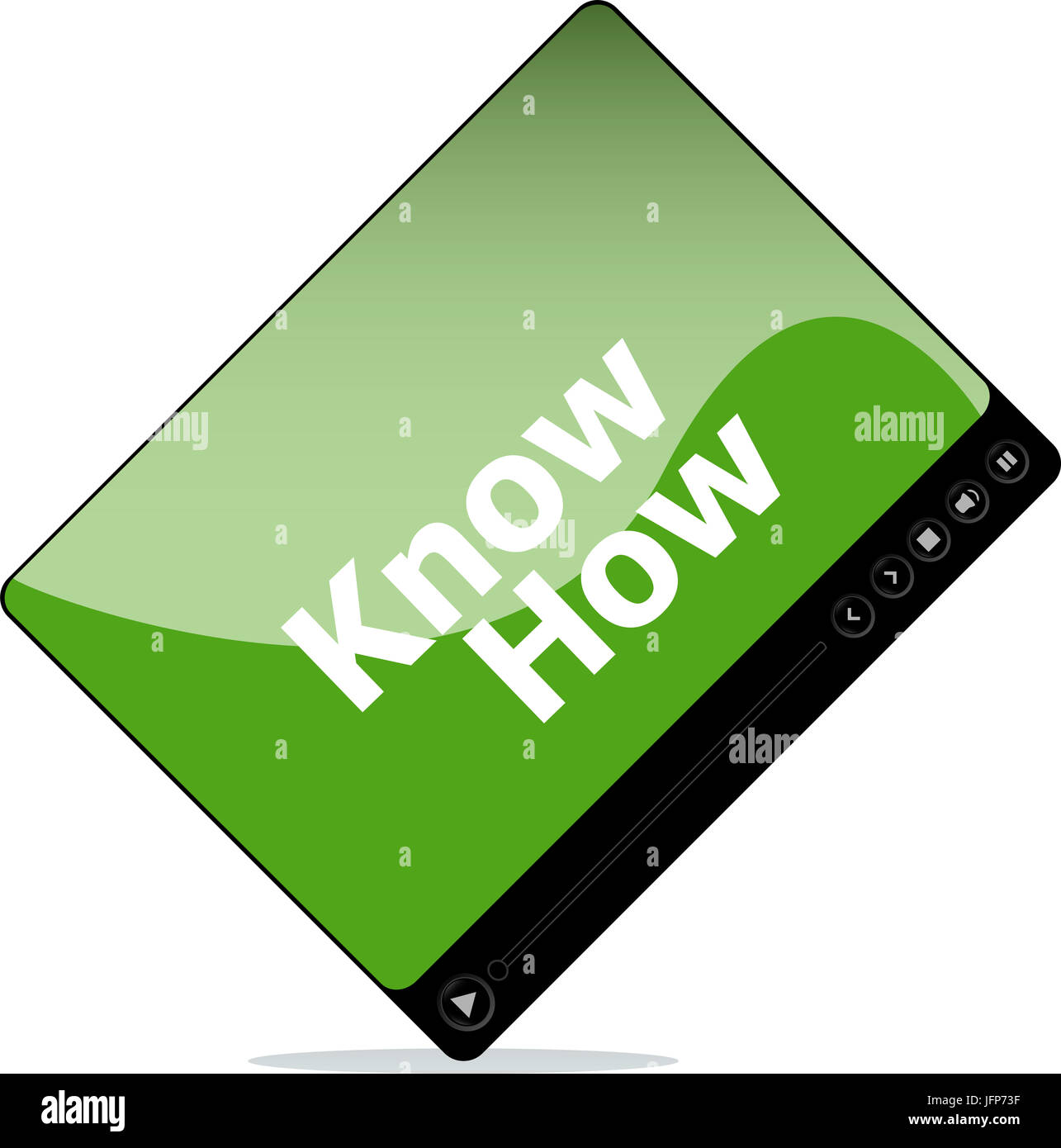 know how on media player interface isolated on white Stock Photo - Alamy