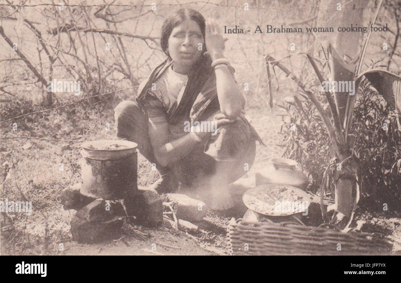 A Brahman woman cooking food 28unknown date29 Stock Photo - Alamy