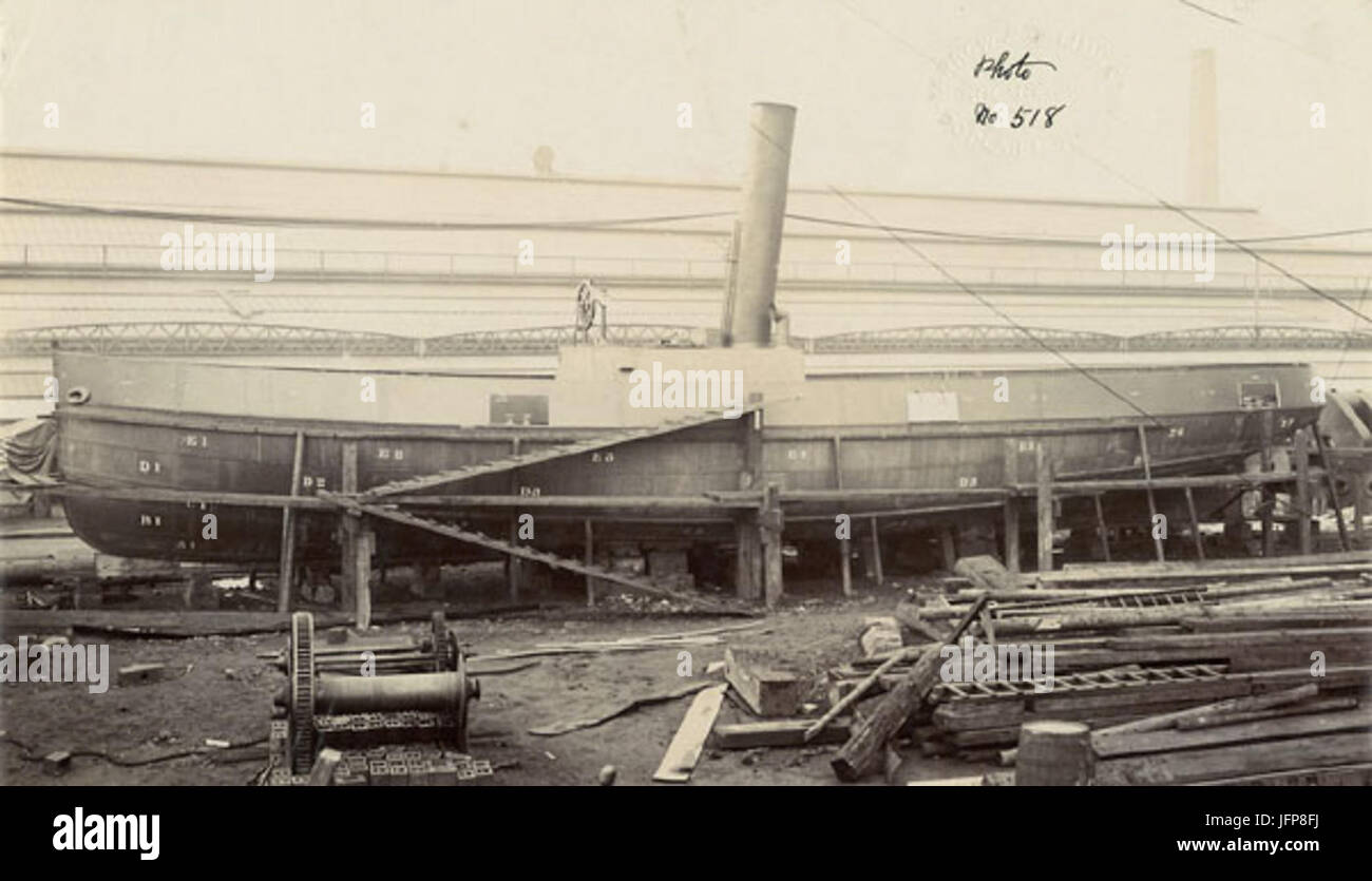 A small vessel on the stocks at Yarrow s London Yard 1895 Stock Photo ...