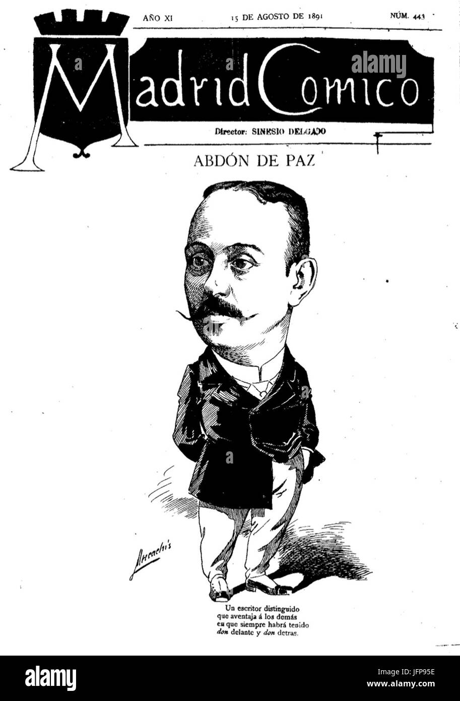 A historical document from Madrid, dated August 15, 1891, detailing an ...