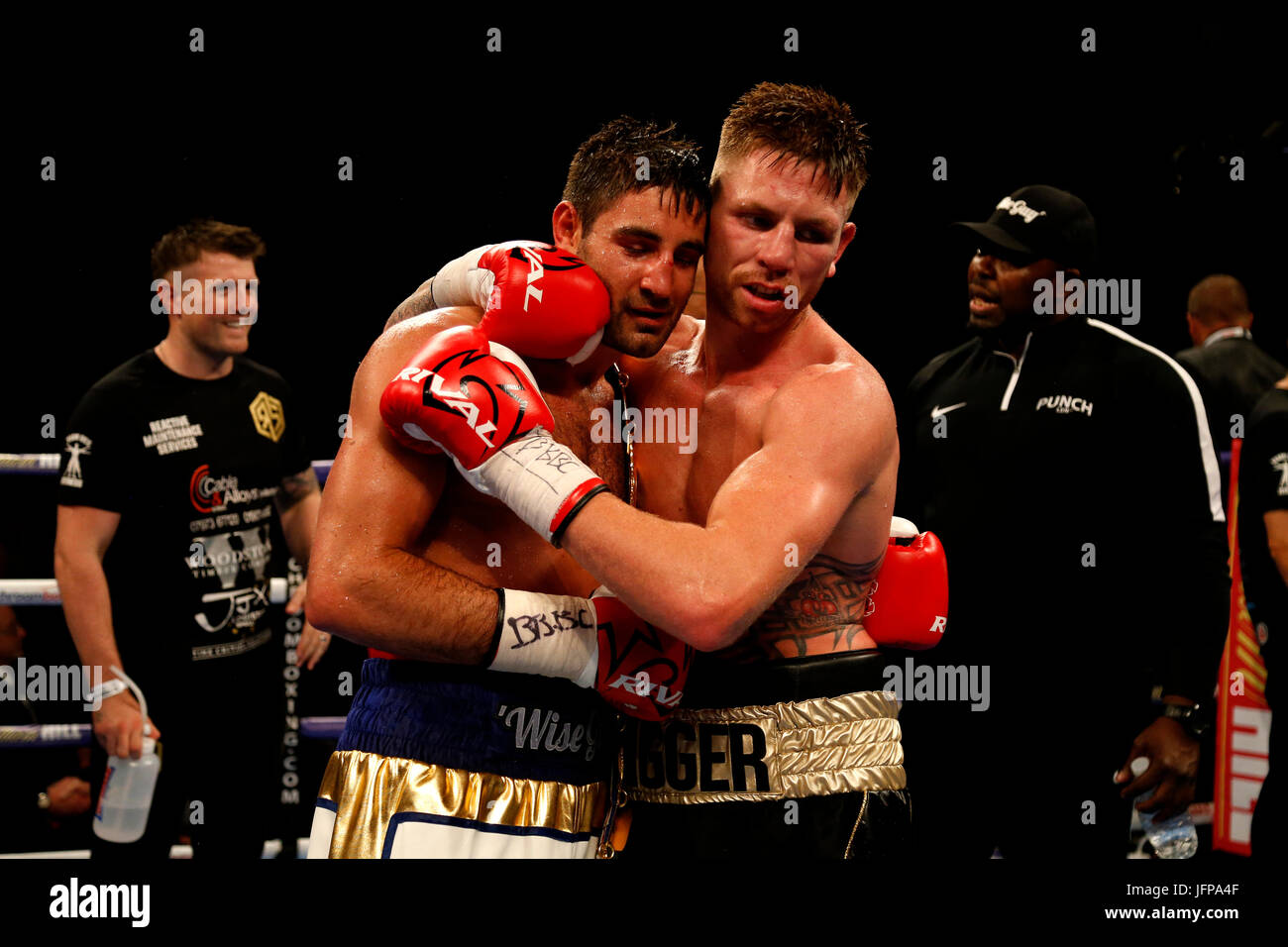 Frank Buglioni (left) after victory over Ricky Summers in the British ...