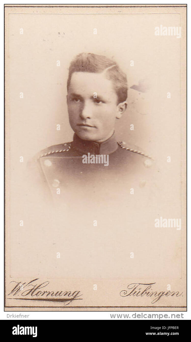 Ado Schweickhardt als Soldat, Fotograf W. Hornung, Tübingen, um 1890 ...