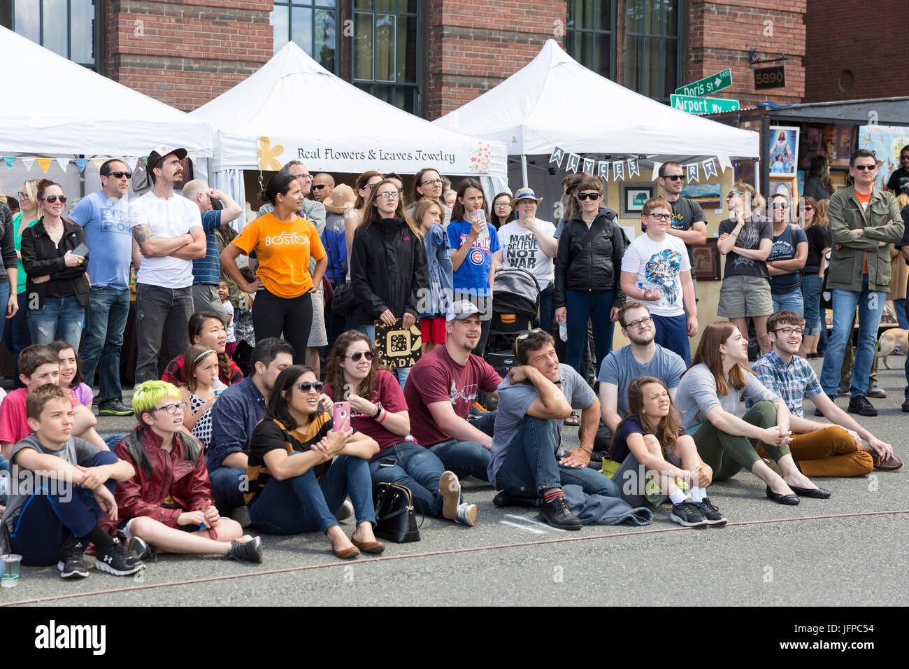 Seattle, Washington: Spectators watching a performance at the ...