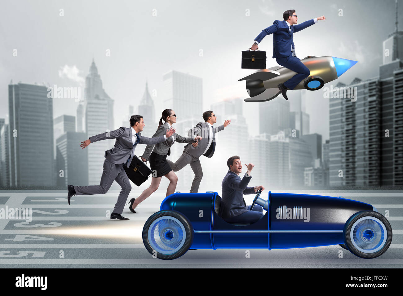 Competition concept with business people competing Stock Photo - Alamy