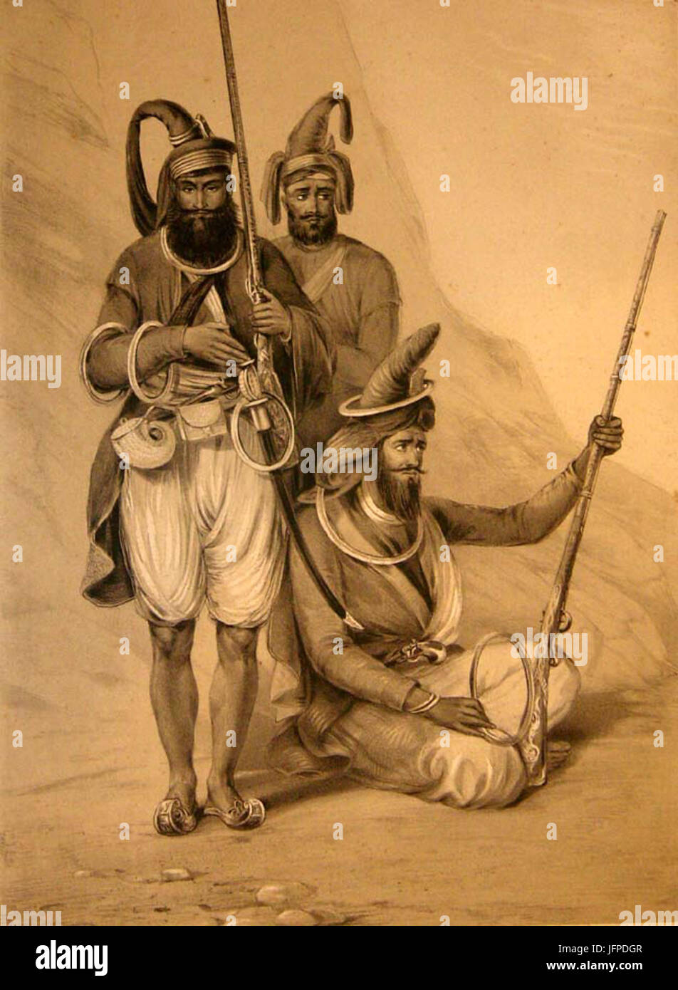 Akalis, by Emily Eden, 1844 Stock Photo - Alamy