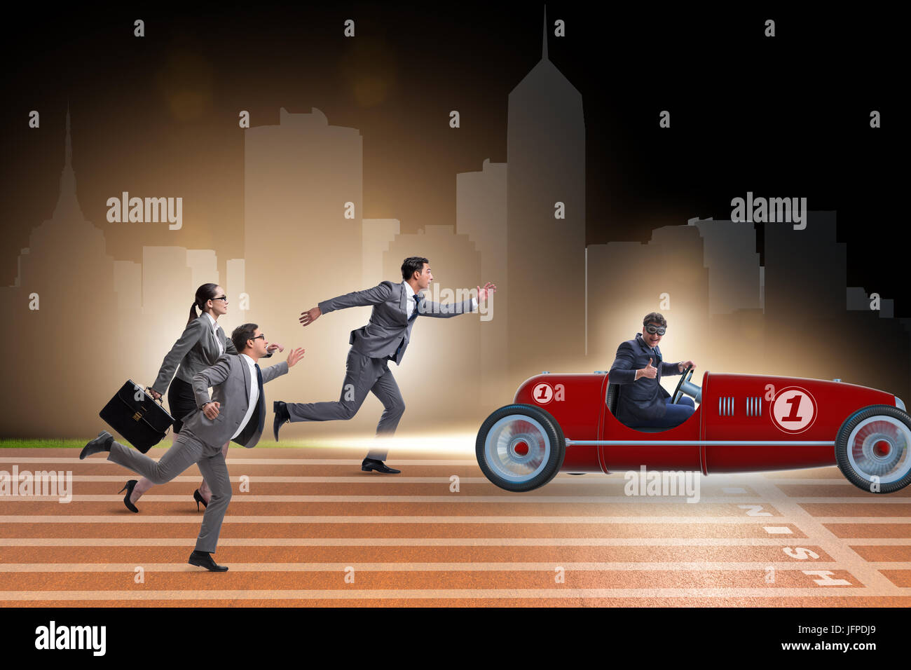 Competition concept with business people competing Stock Photo - Alamy