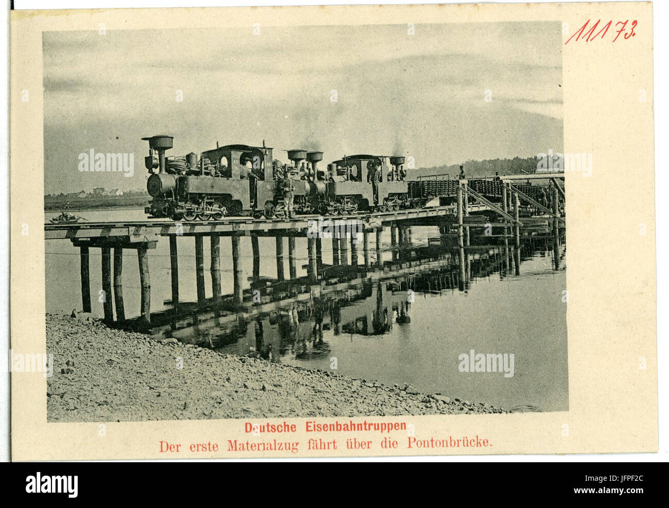 This postcard from 1910 shows German army pontoon troops crossing a ...