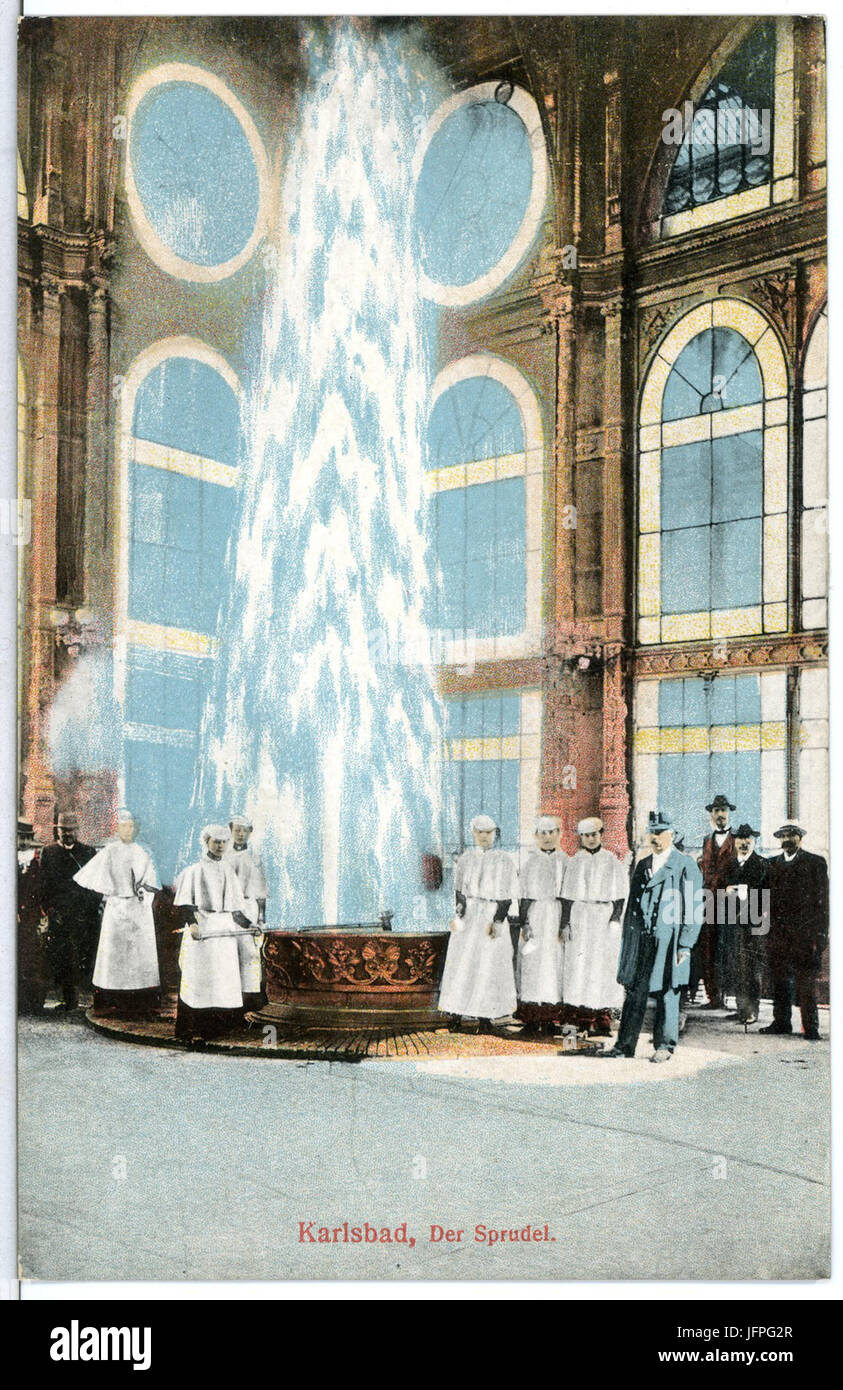 11811-Karlsbad-1910-Der Sprudel-Brück & Sohn Kunstverlag Stock Photo ...