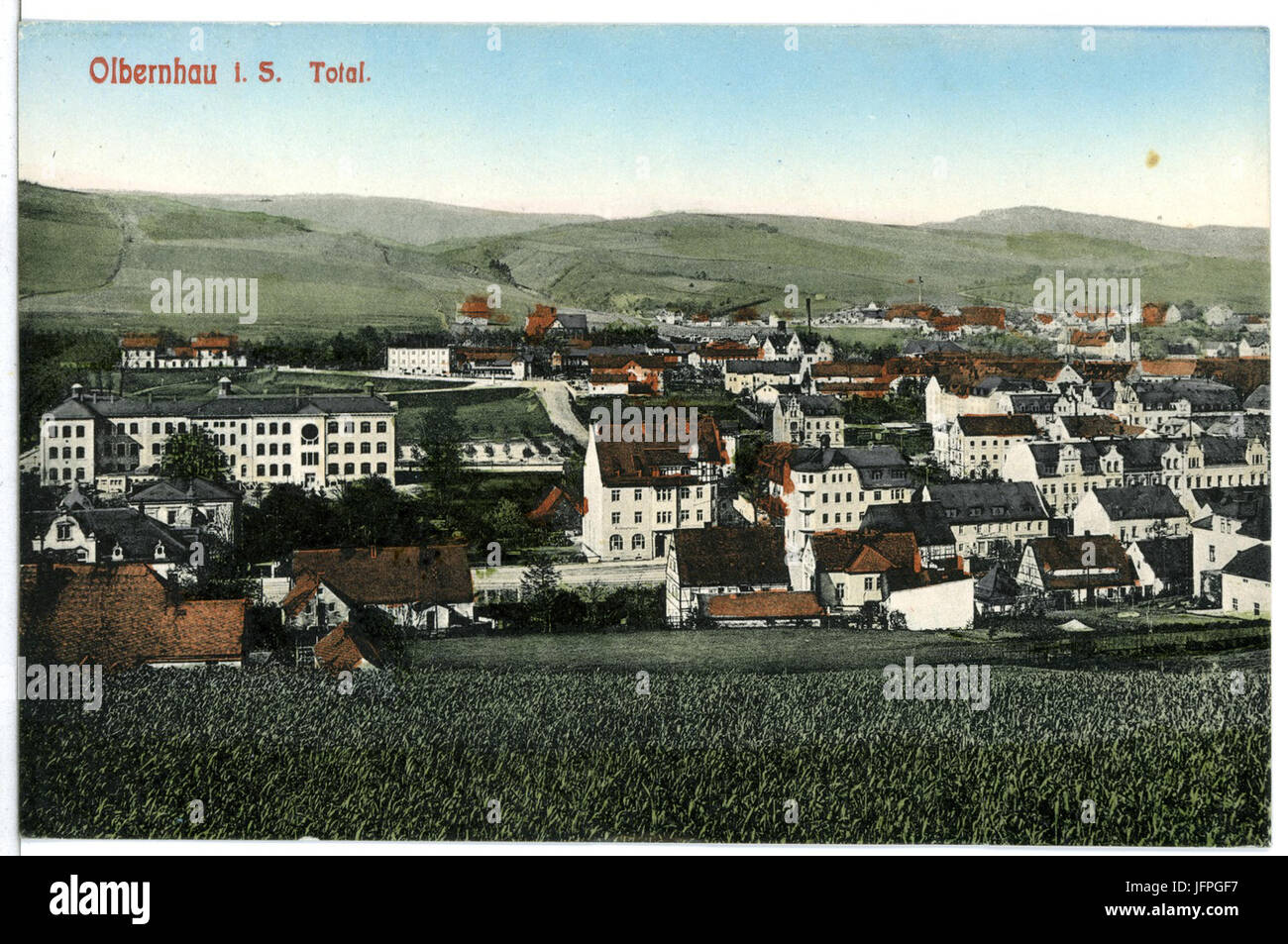 12077-Olbernhau-1910-Blick auf Olbernhau-Brück & Sohn Kunstverlag Stock ...