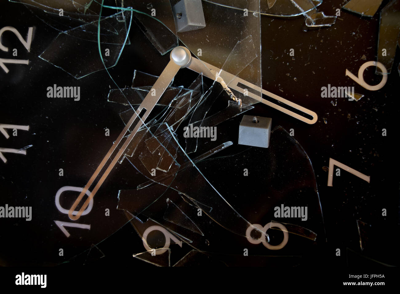 concept of time with a broken clock-face of an old clock Stock Photo ...