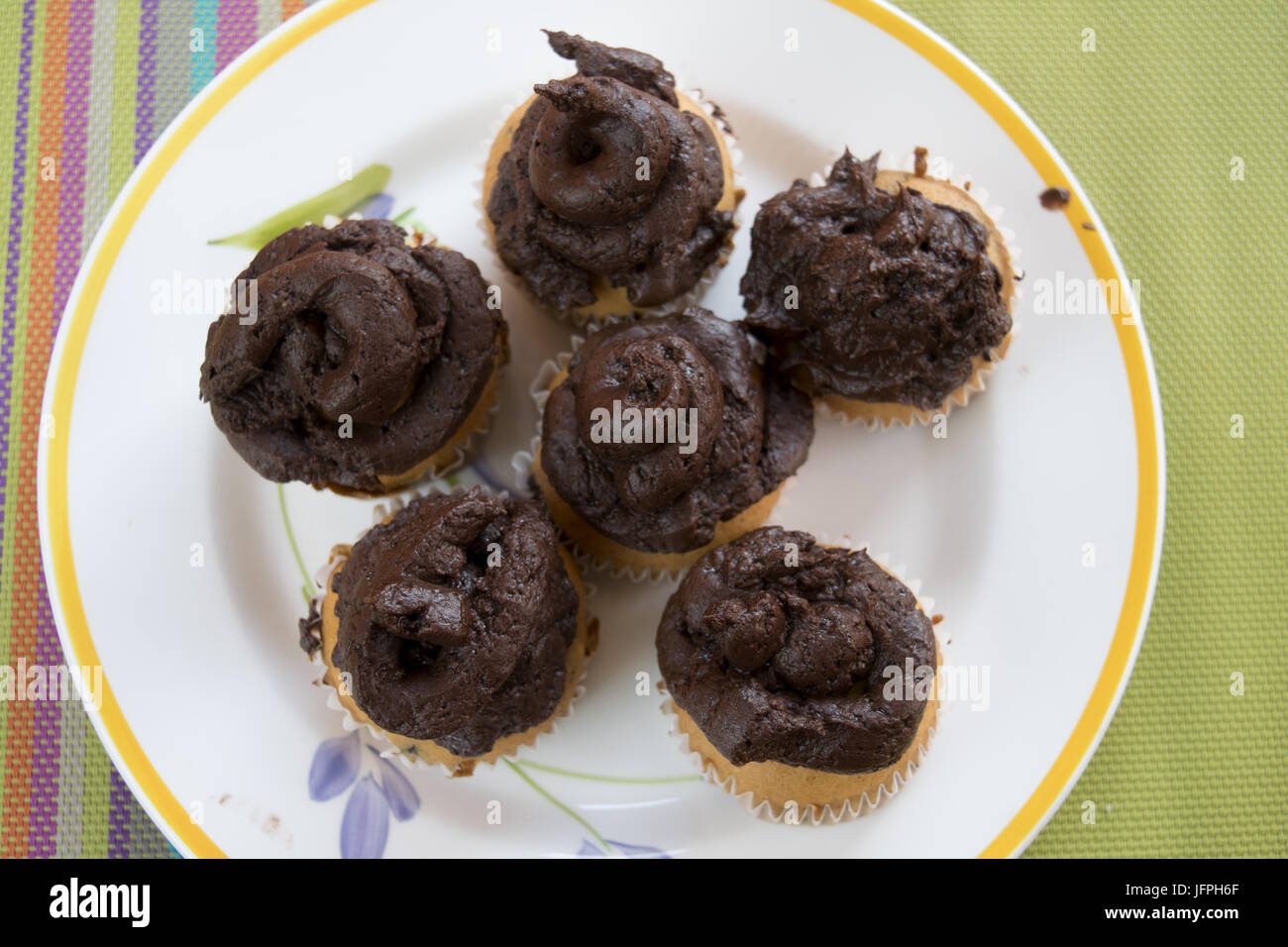 made by hand muffins with melted chocolate Stock Photo - Alamy