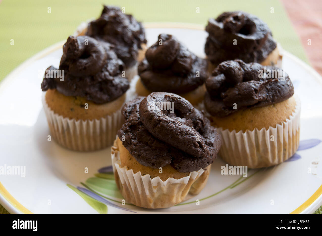 made by hand muffins with melted chocolate Stock Photo - Alamy