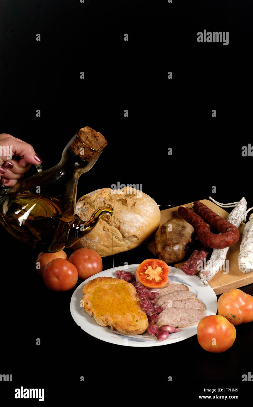 tomato bread with typical catalan Stock Photo - Alamy