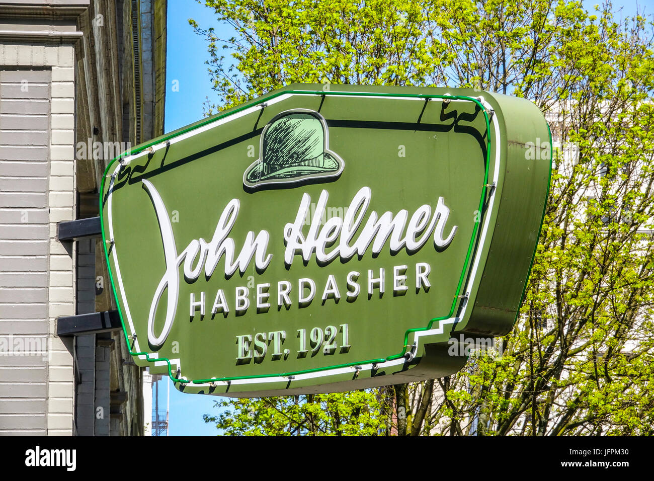 John Helmer Haberdasher in Portland Stock Photo - Alamy
